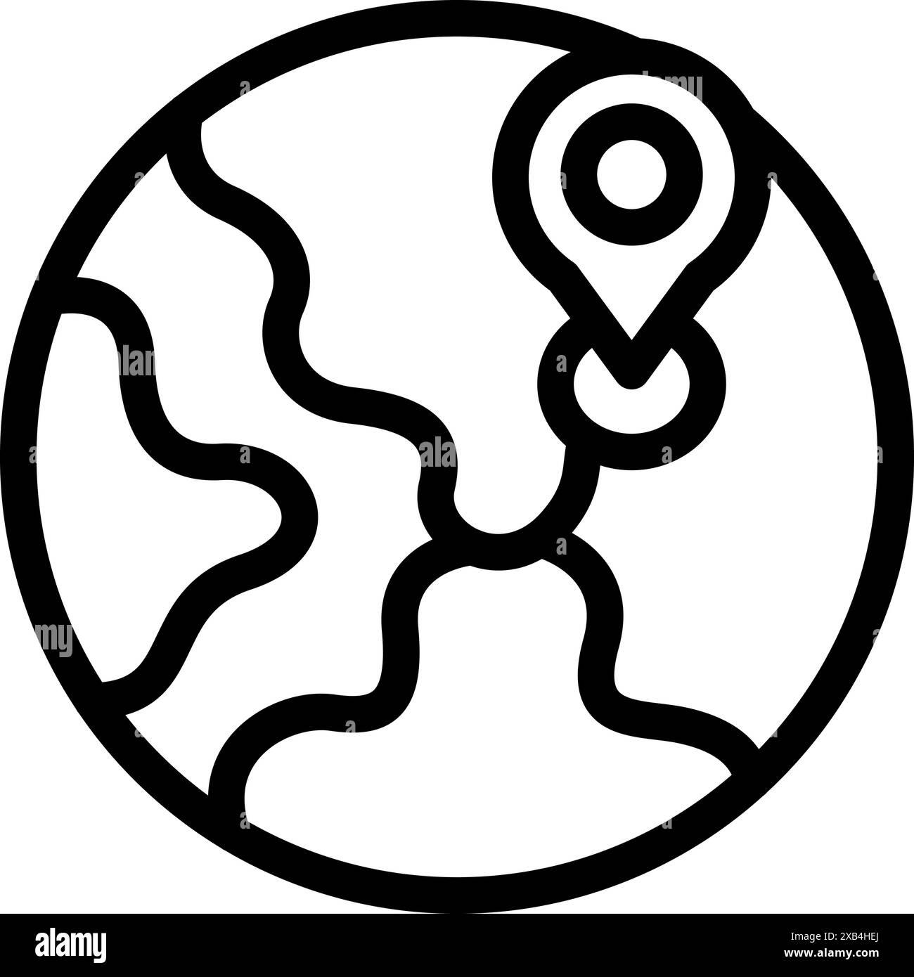 Simple line art illustration of a location pin marking a spot on the ...