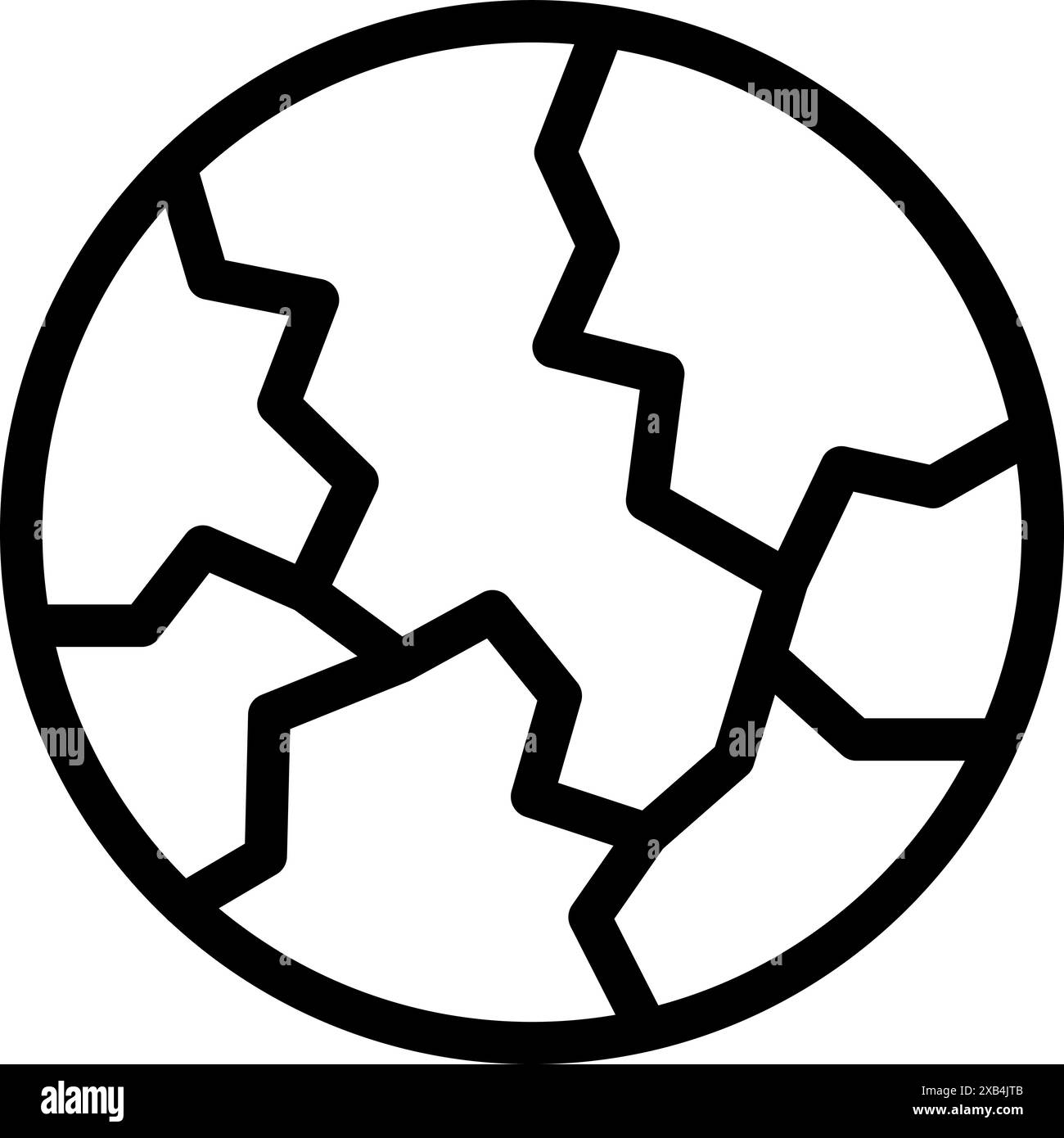 Simple line drawing of a cracked globe representing the devastating ...