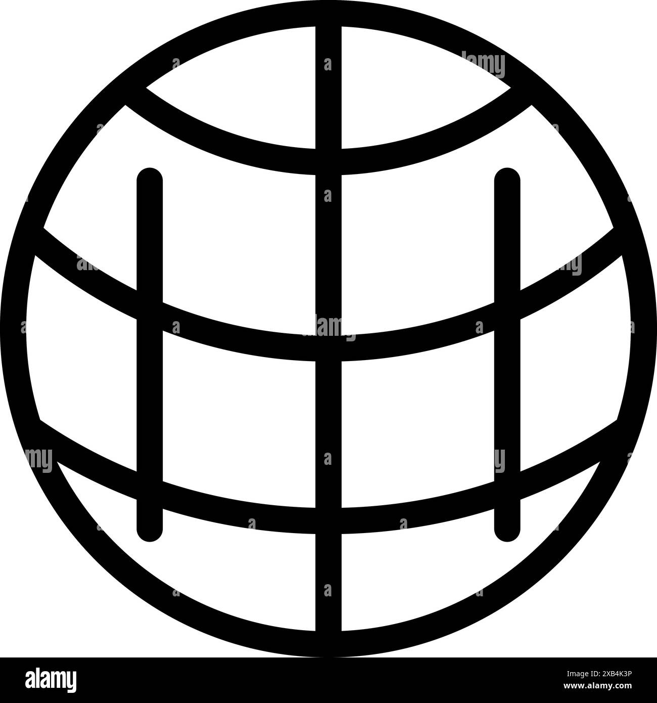 Simple and clean line art globe icon representing global business and ...