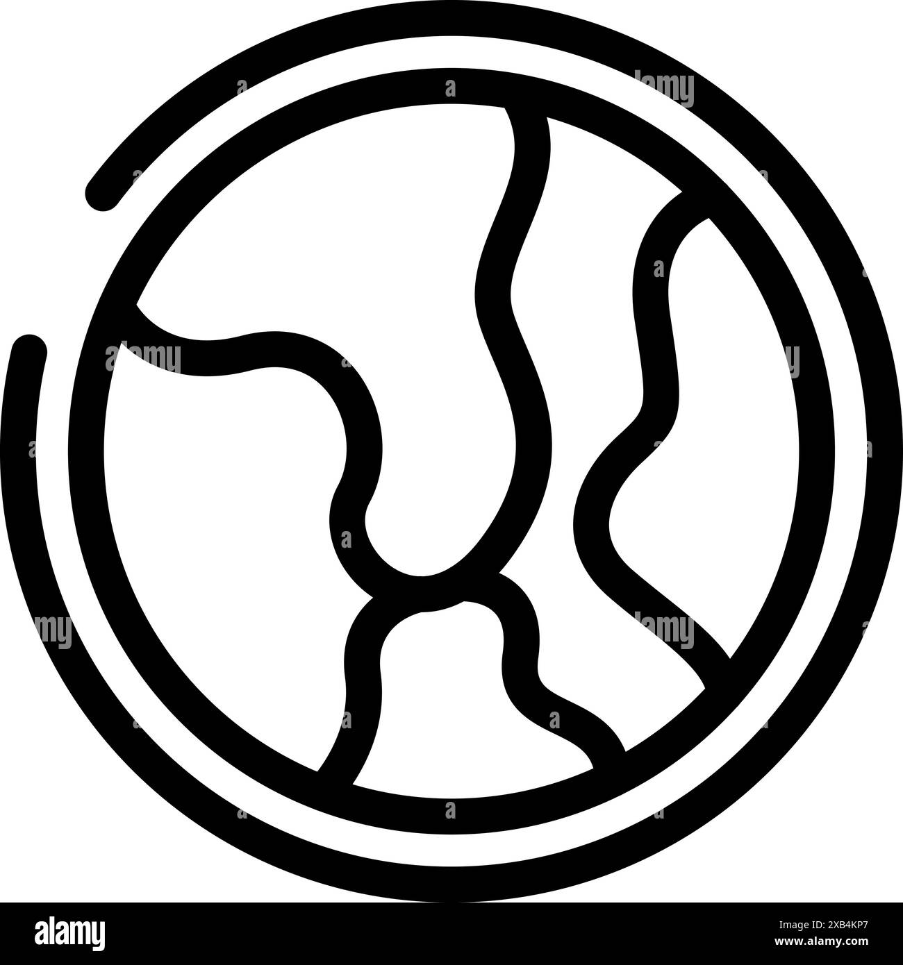 Simple line art icon logo of the planet earth, perfect for projects ...