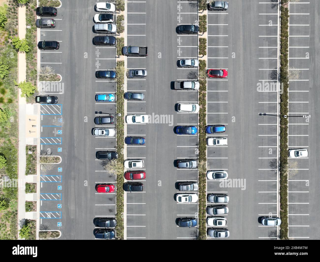 Open car parking lot viewed from above, aerial top view Stock Photo - Alamy