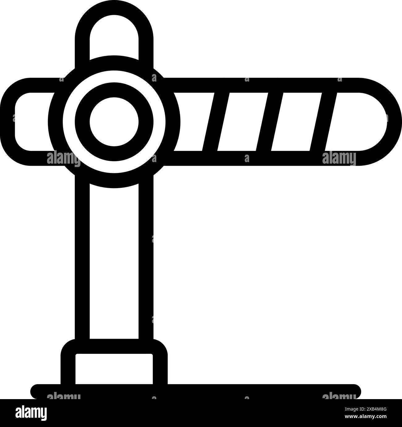 Automatic barrier gate icon, closing parking lot entrance, access ...