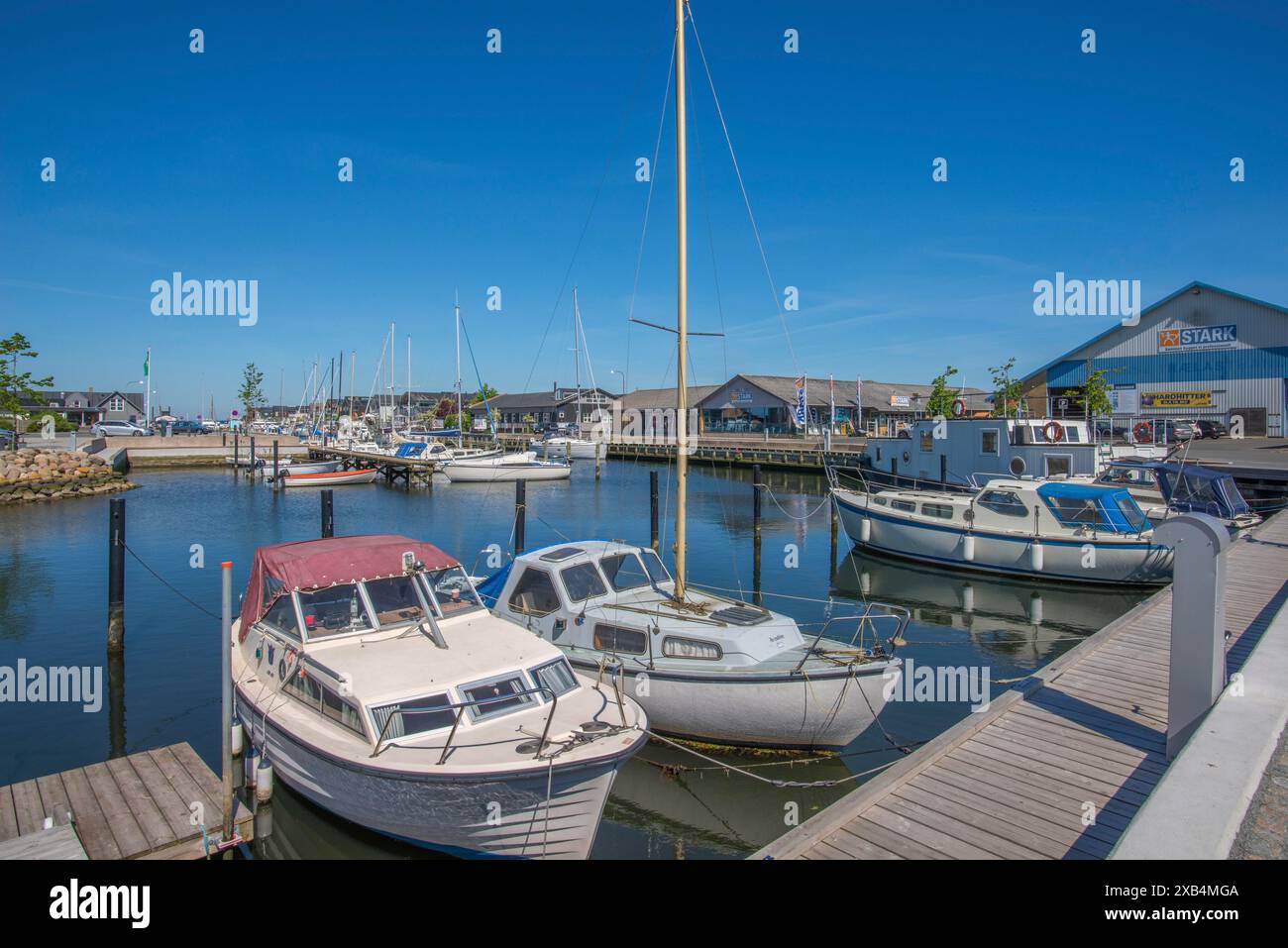 Bogense on the Kattegat, harbour with fishing boats and yachts ...