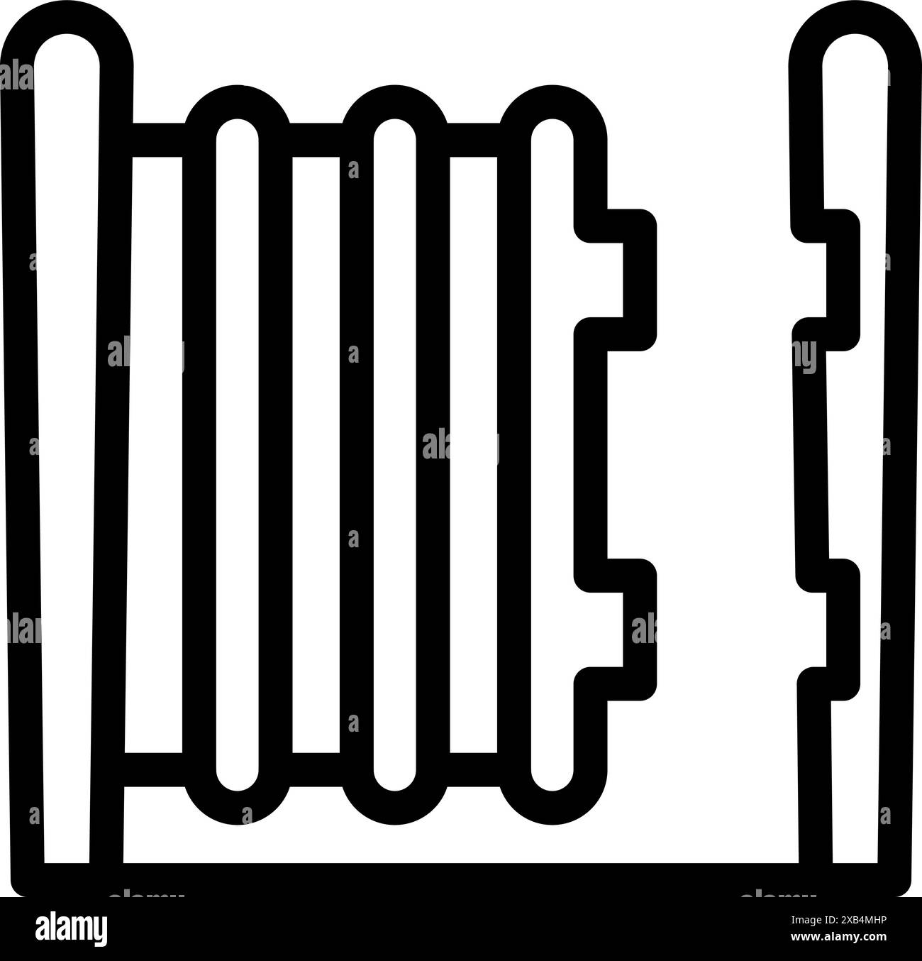Simple radiator heater icon drawn with thin lines representing central ...