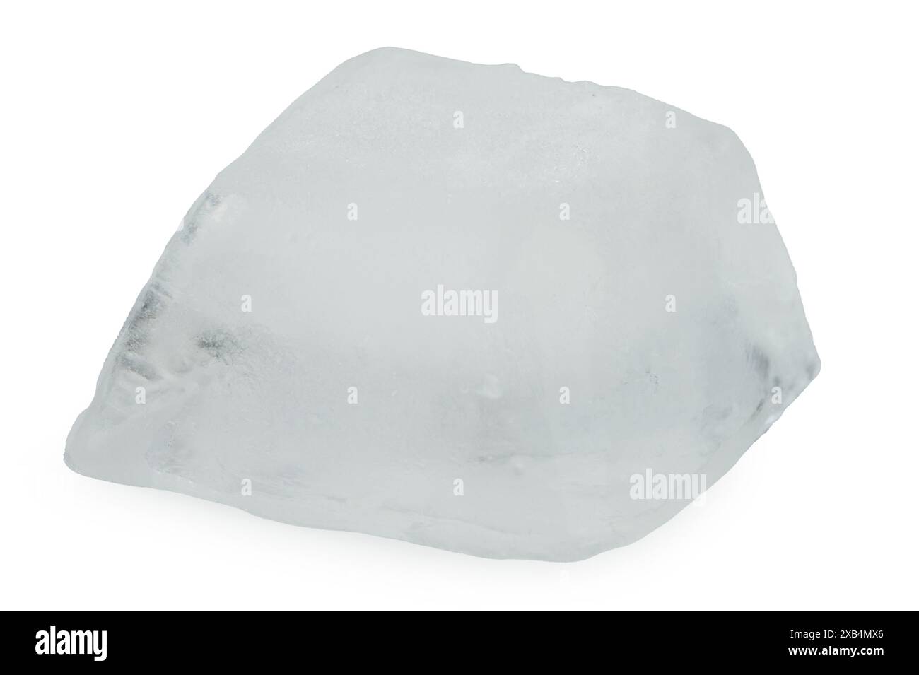 Matte white ice cube with soft angle isolated on studio background ...