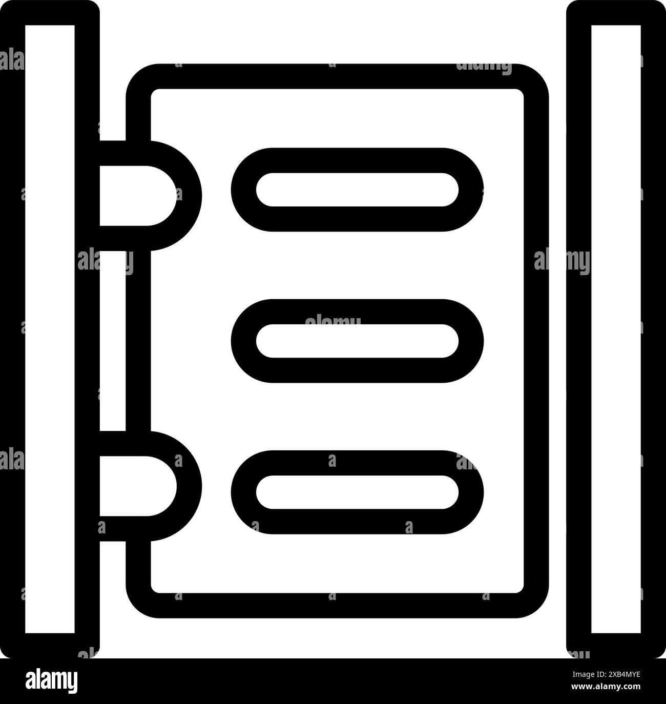 Simple black and white icon of a gate closing, perfect for use in any ...