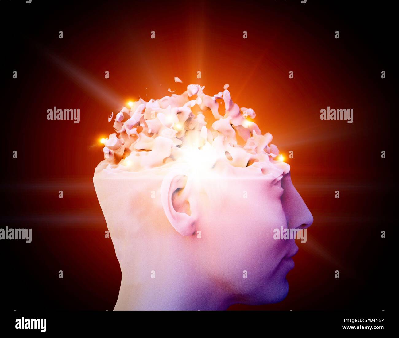 Face seen from the side. Degenerative disease. Brain degenerative ...