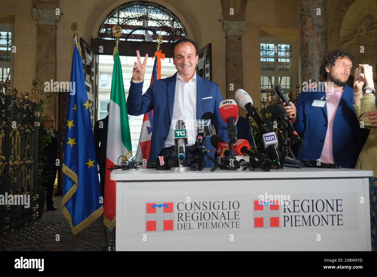 Turin - Regional elections - governor Alberto Cirio of the centre-right ...
