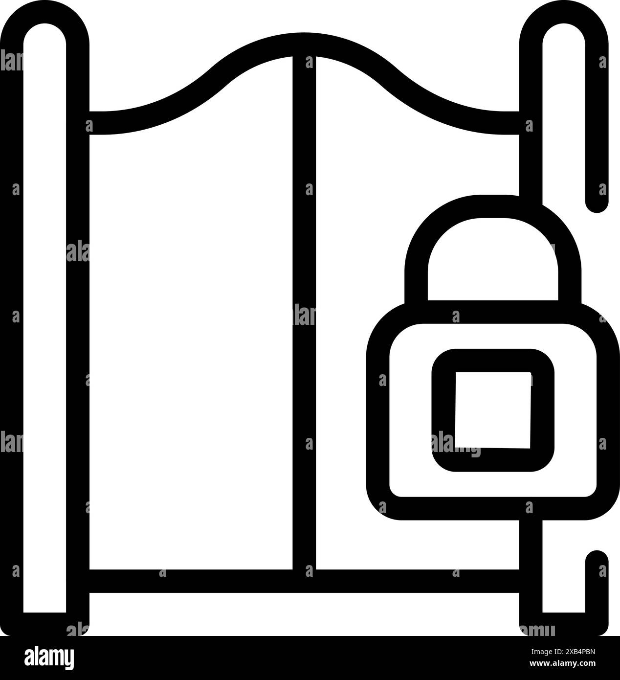 Security gate entrance locked Black and White Stock Photos & Images - Alamy