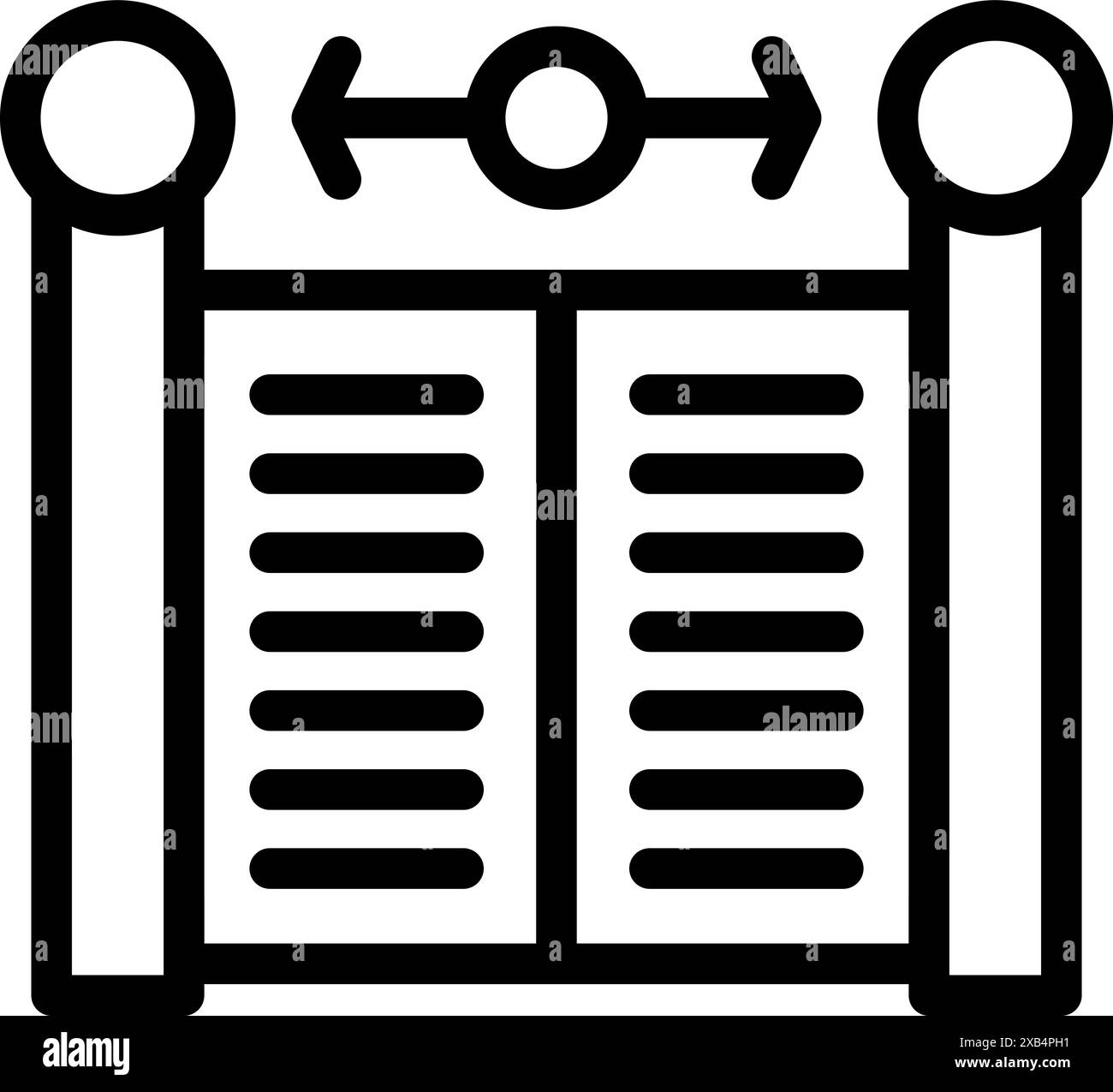 Automatic sliding gate closing and opening with arrows pointing in both ...