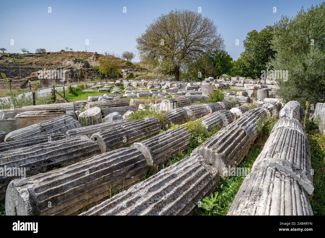 Ruined columns in Aphrodisias Ancient City, Turkey Stock Photo - Alamy