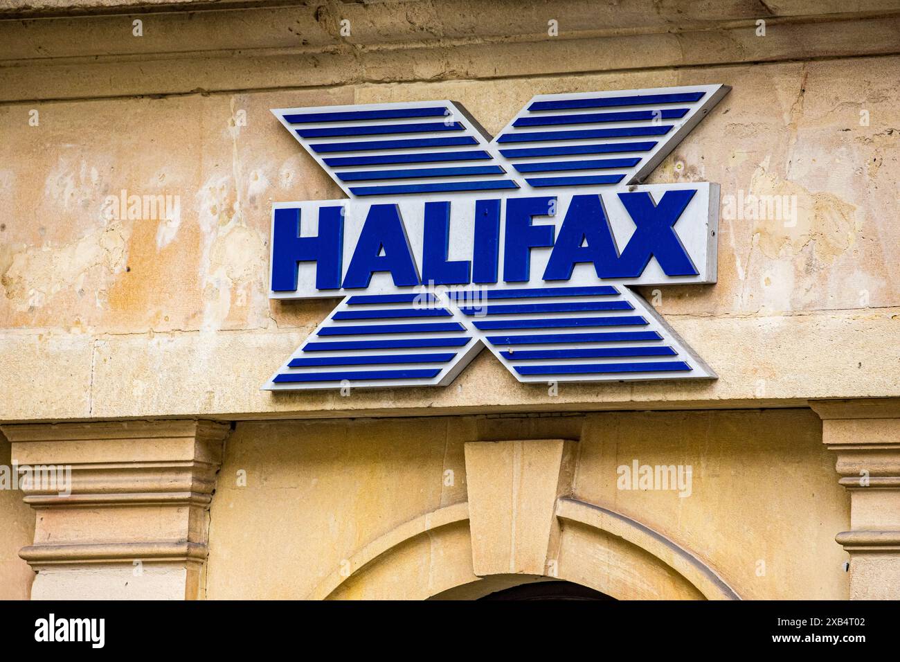 Signage, branding, logo and frontage of a branch of Halifax building ...