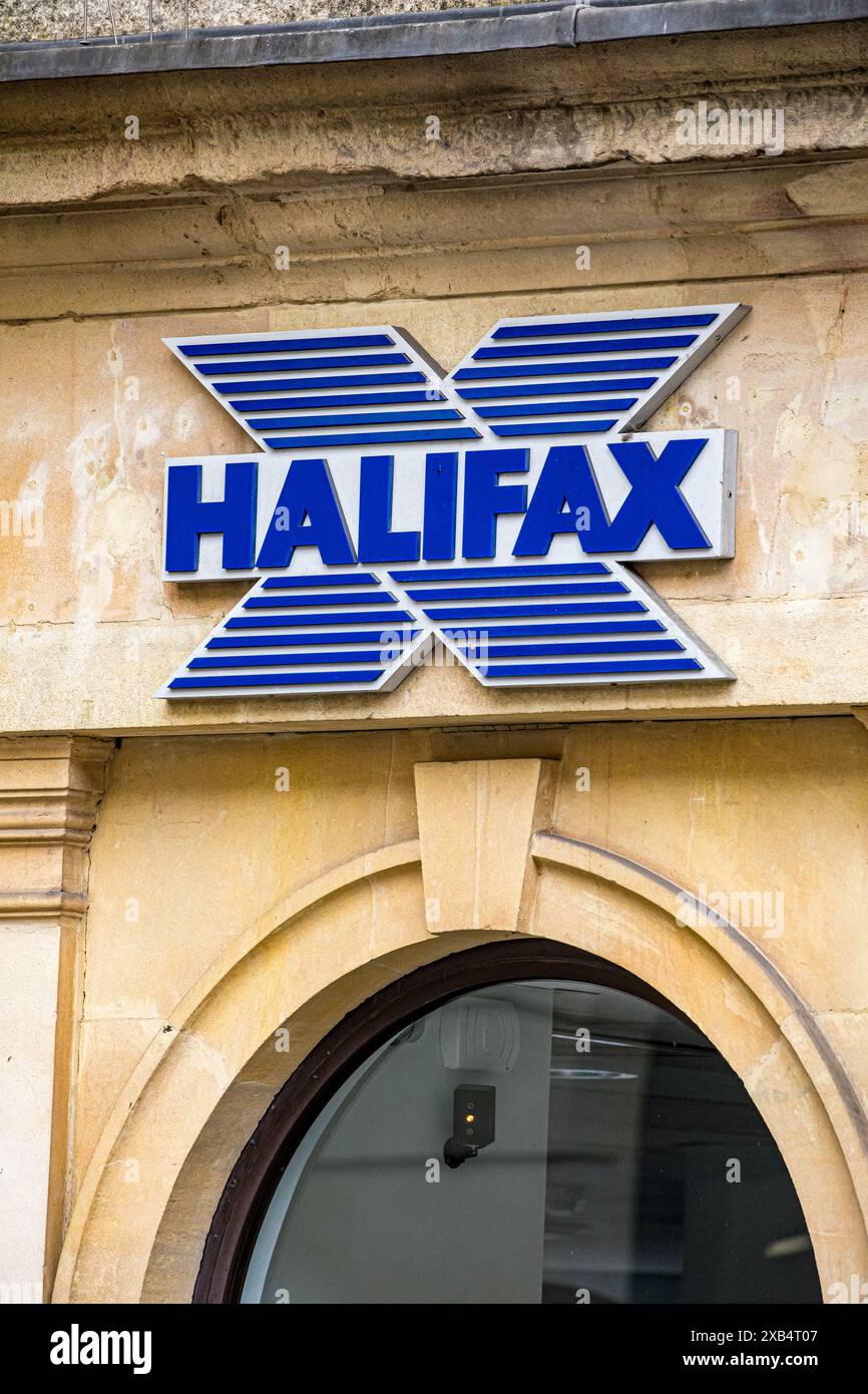 Signage, branding, logo and frontage of a branch of Halifax building ...