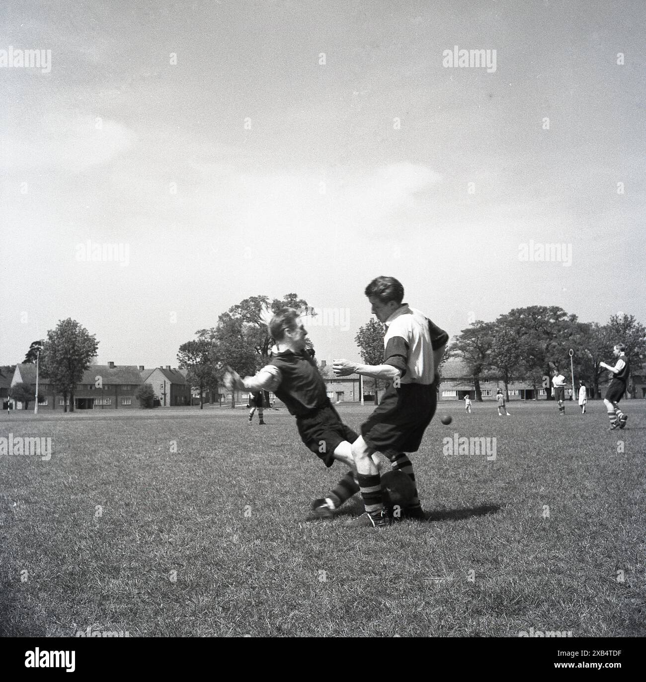 1953, historical, pre-season, training ground, footballers of Enfield ...