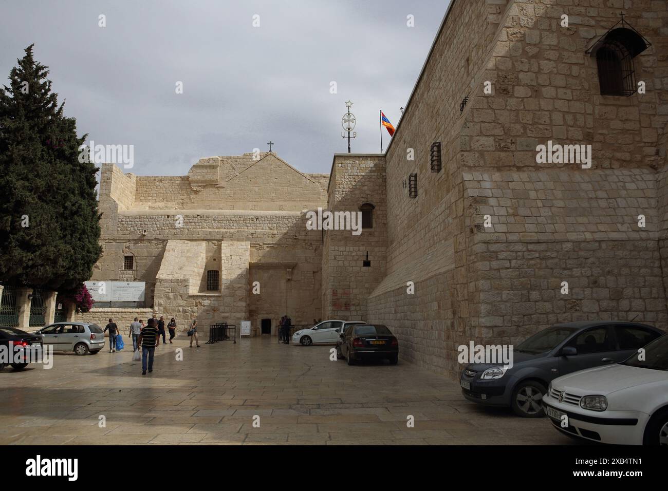 Entrance to the fortress looking Greek Orthodox Church of Nativity with ...