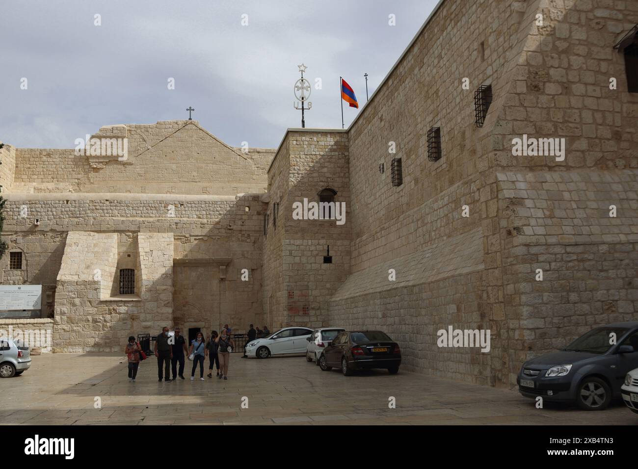 Entrance to the fortress looking Greek Orthodox Church of Nativity with ...