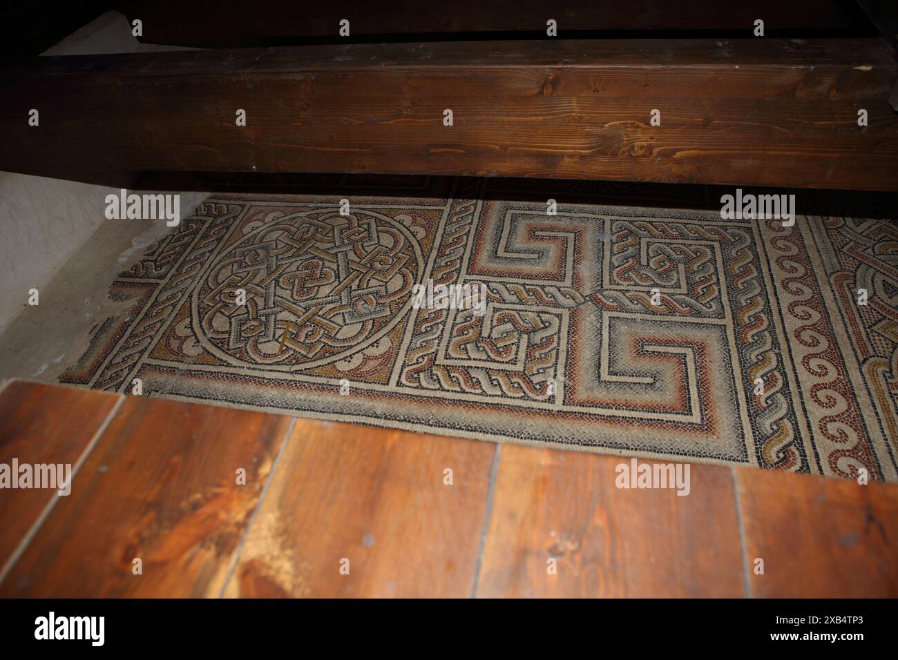 Part of a mosaic floor of the first Byzantine church of Nativity built ...