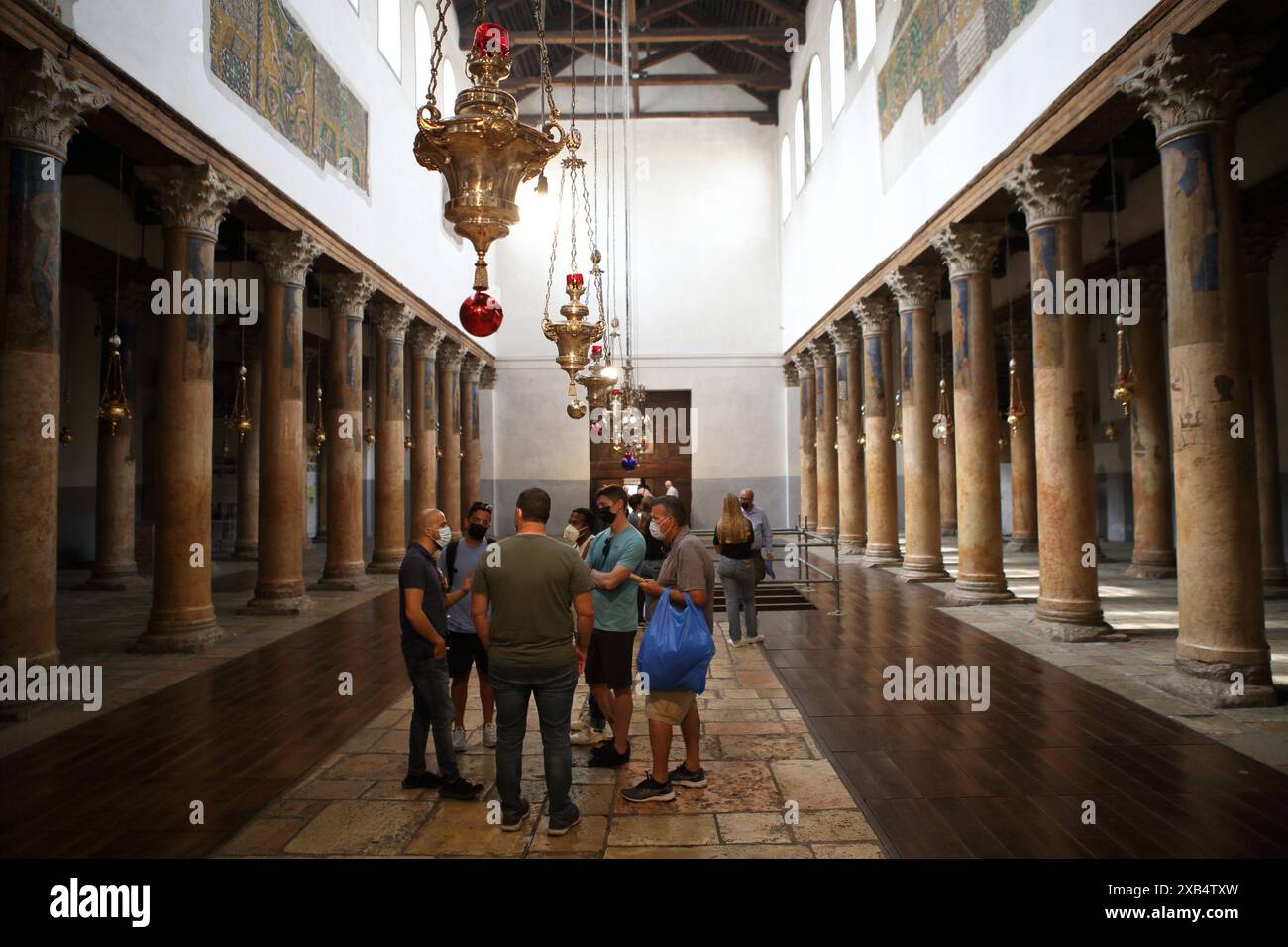 Tourists wearing masks during Covid 19 pandemic in the Church of ...