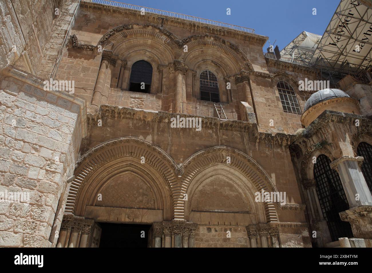 Architectural arches at the main entrance to the Church of the Holy ...