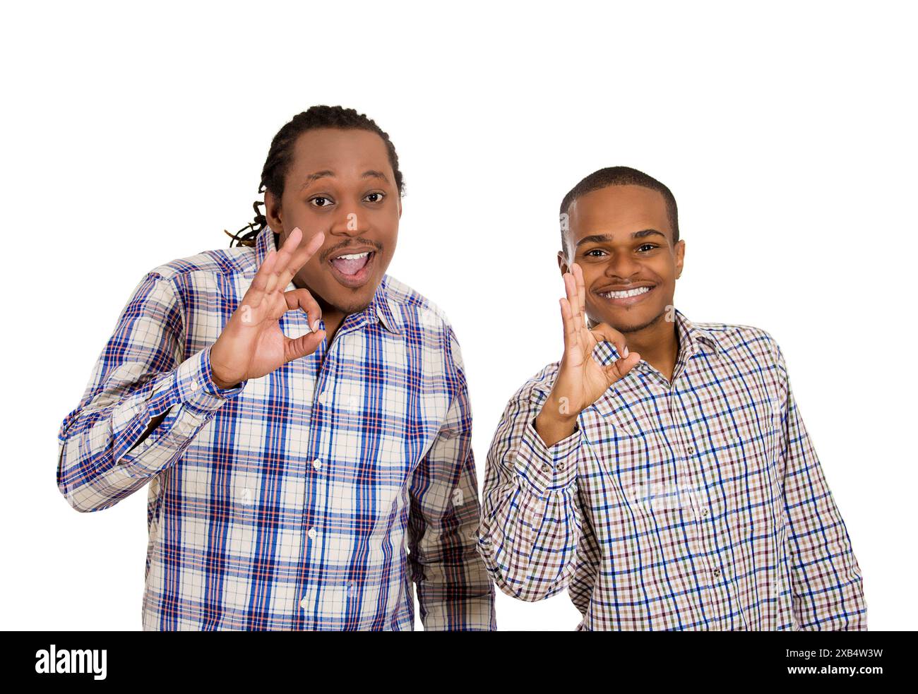 portrait handsome happy, young men giving ok sign gesture symbol, with ...