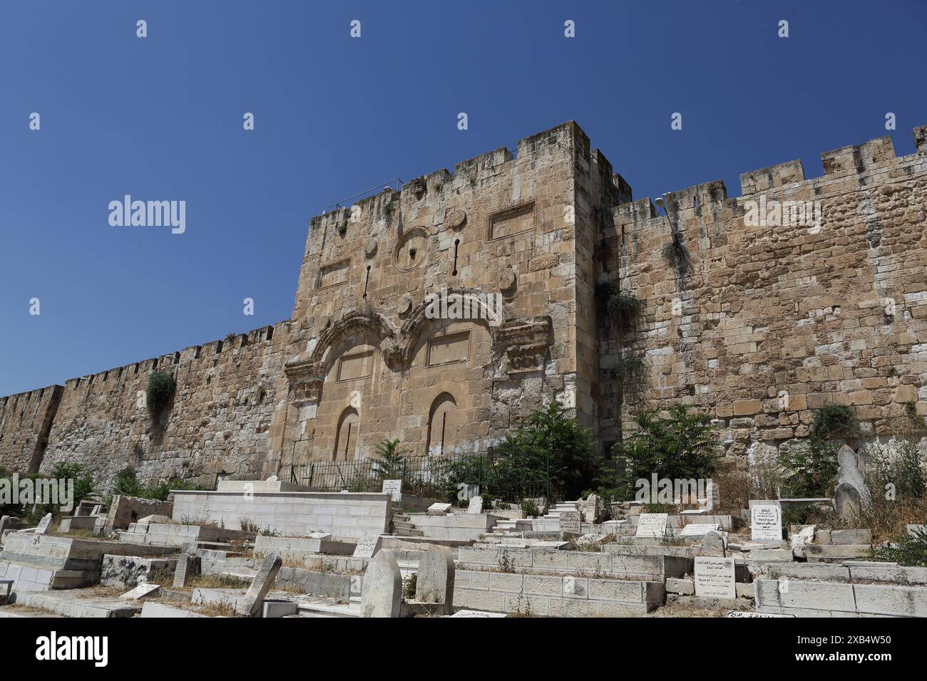 The Golden Gate or Gate of Mercy, the Temple Mt eastern wall and the ...