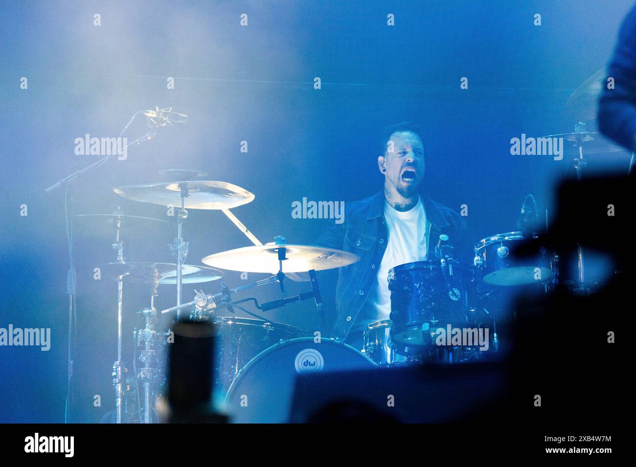 Bandmitglieder während des Auftritts des amerikanischen Sängers Corey ...