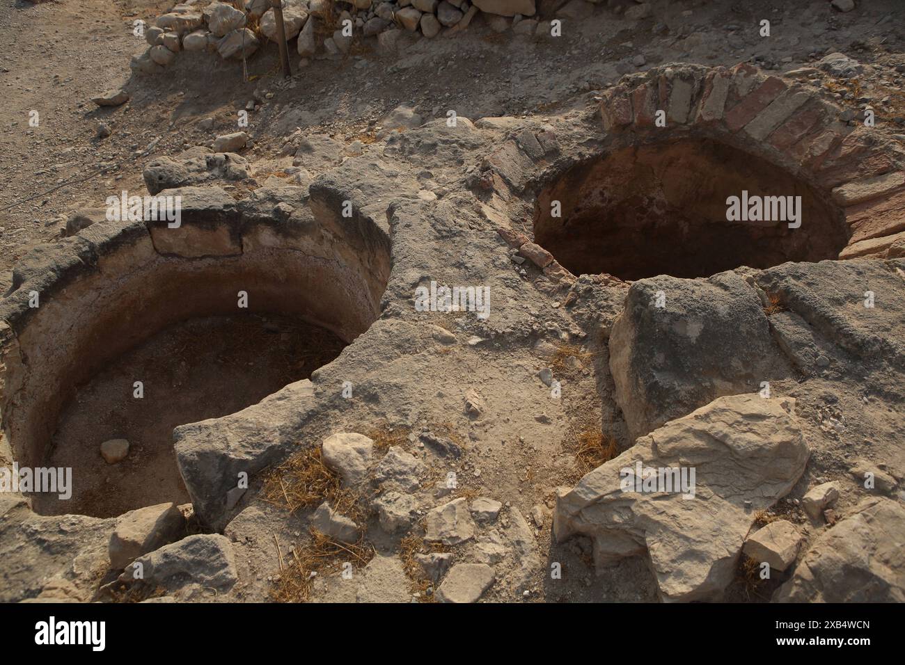 Ancient Wine Press on the slopes of the hill or Tel of Jericho or Tel ...