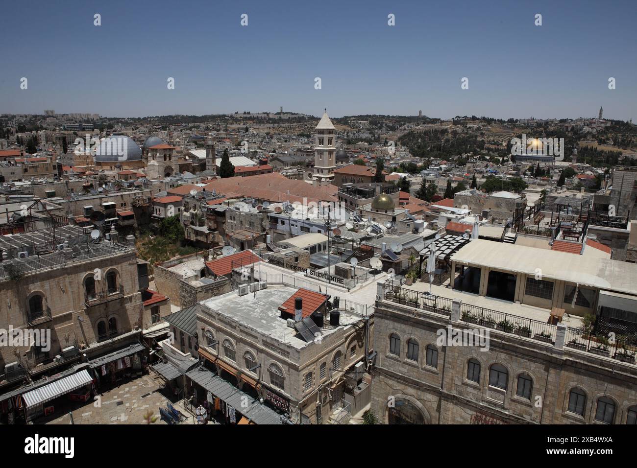 Panoramic view of Jerusalem Old City, from left, the Holy Sepulcher ...