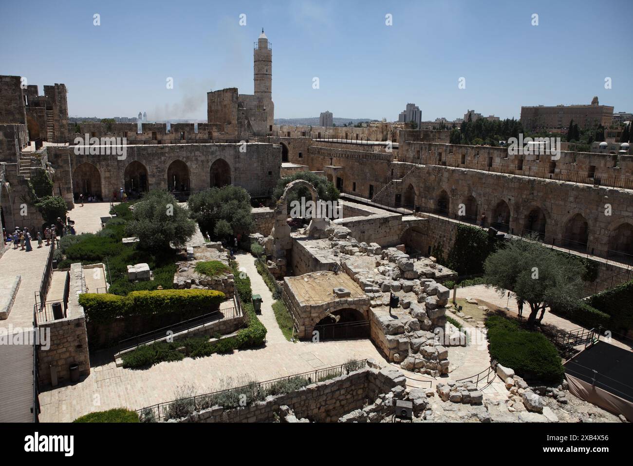 An Ottoman era arch, the famous minaret and antiquities at the Tower of ...