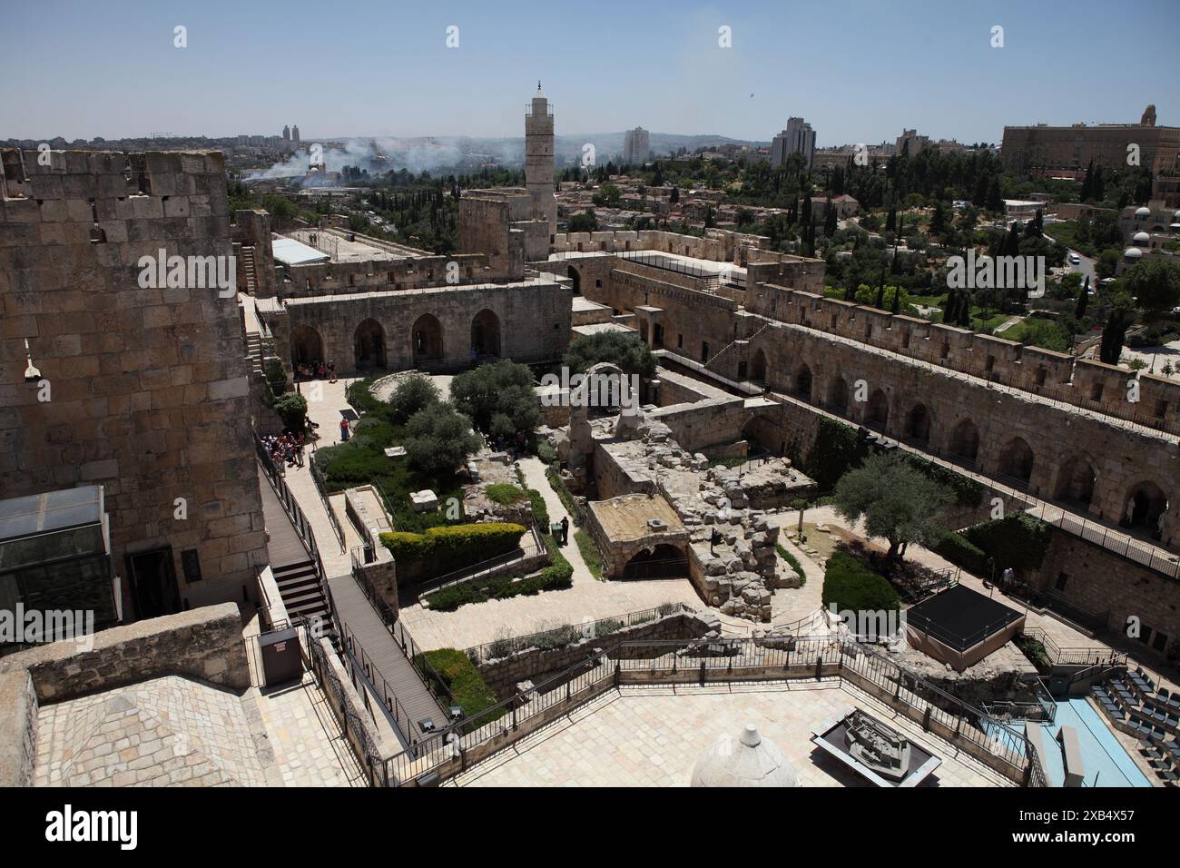 An Ottoman era arch, the famous minaret and antiquities at the Tower of ...