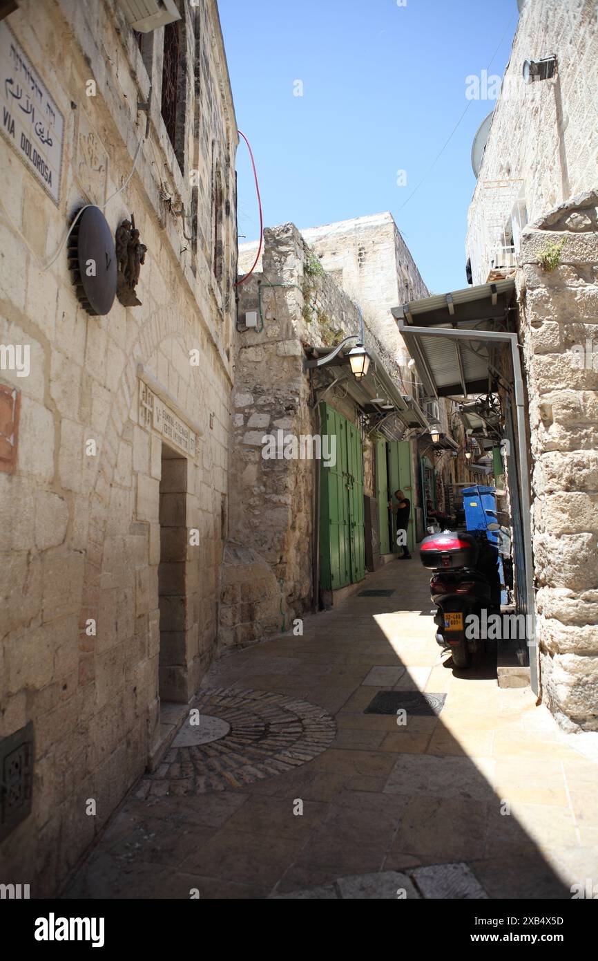 Via Dolorosa, 5th Station of the Cross , where Simon from Cyrene was ...
