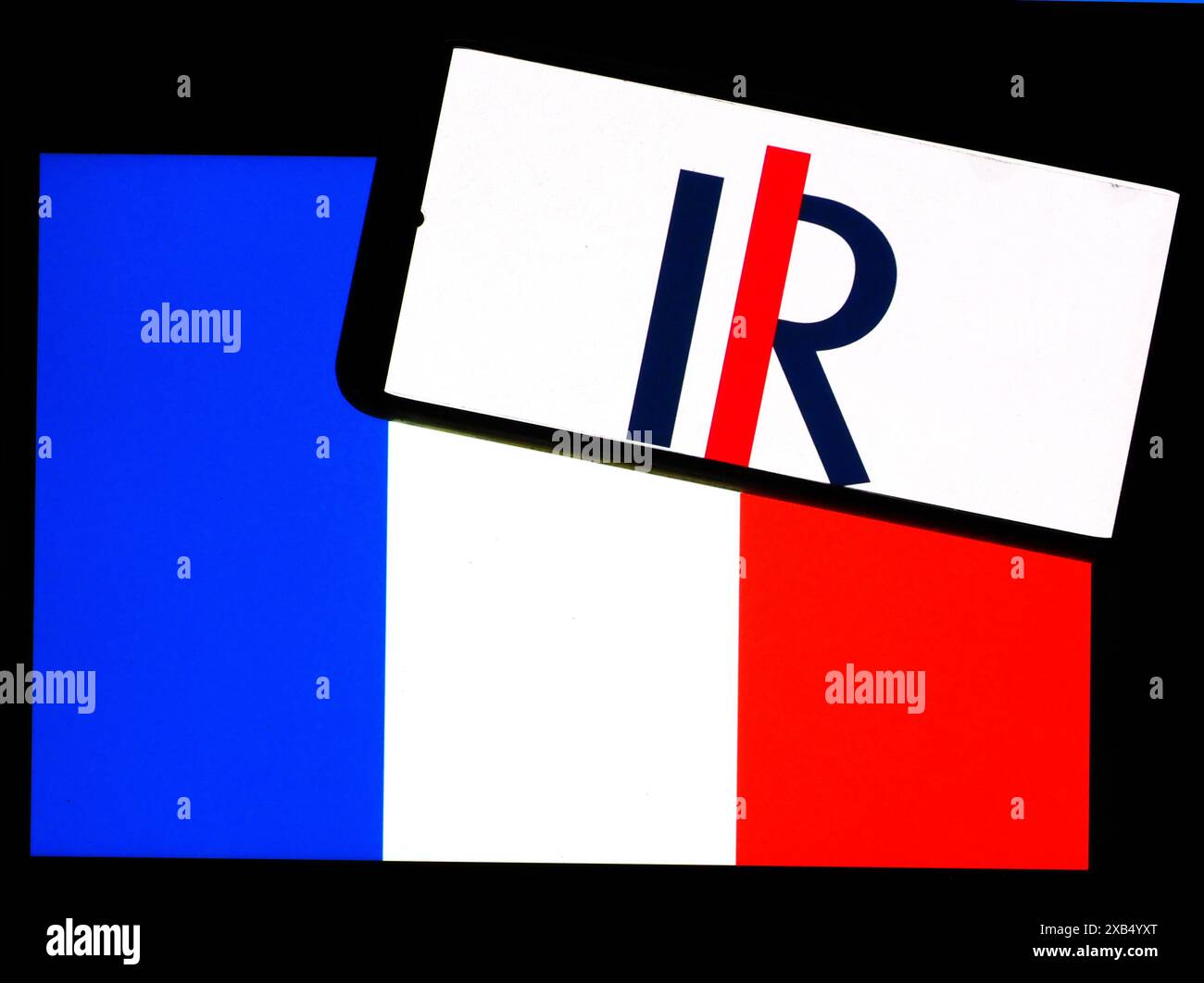 Ukraine - June 10, 2024: In this photo illustration, political party ...