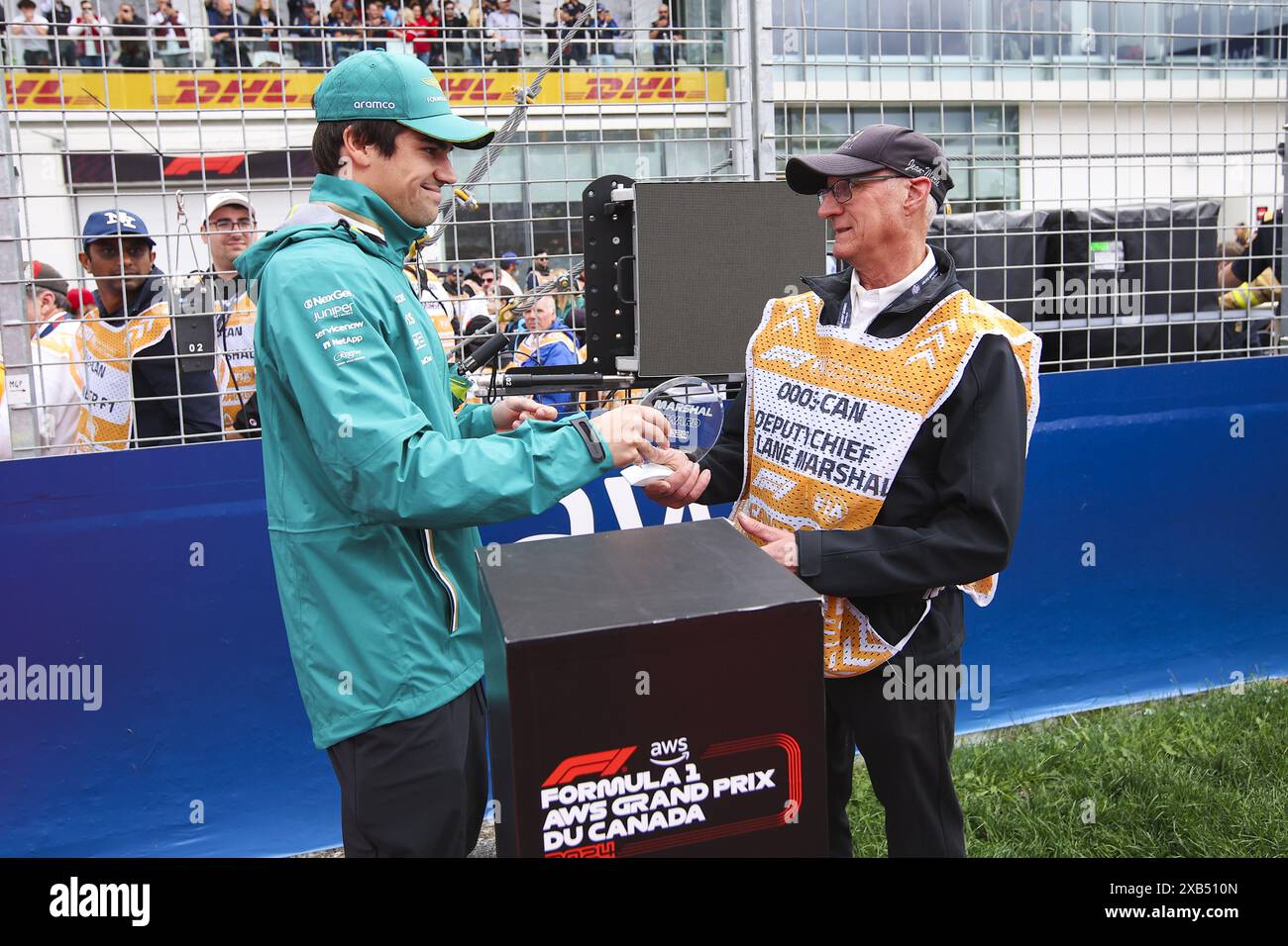 STROLL Lance (can), Aston Martin F1 Team AMR24, portrait with Marshal ...