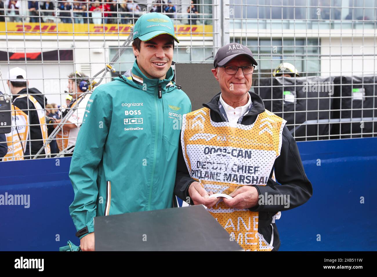 STROLL Lance (can), Aston Martin F1 Team AMR24, portrait with Marshal ...
