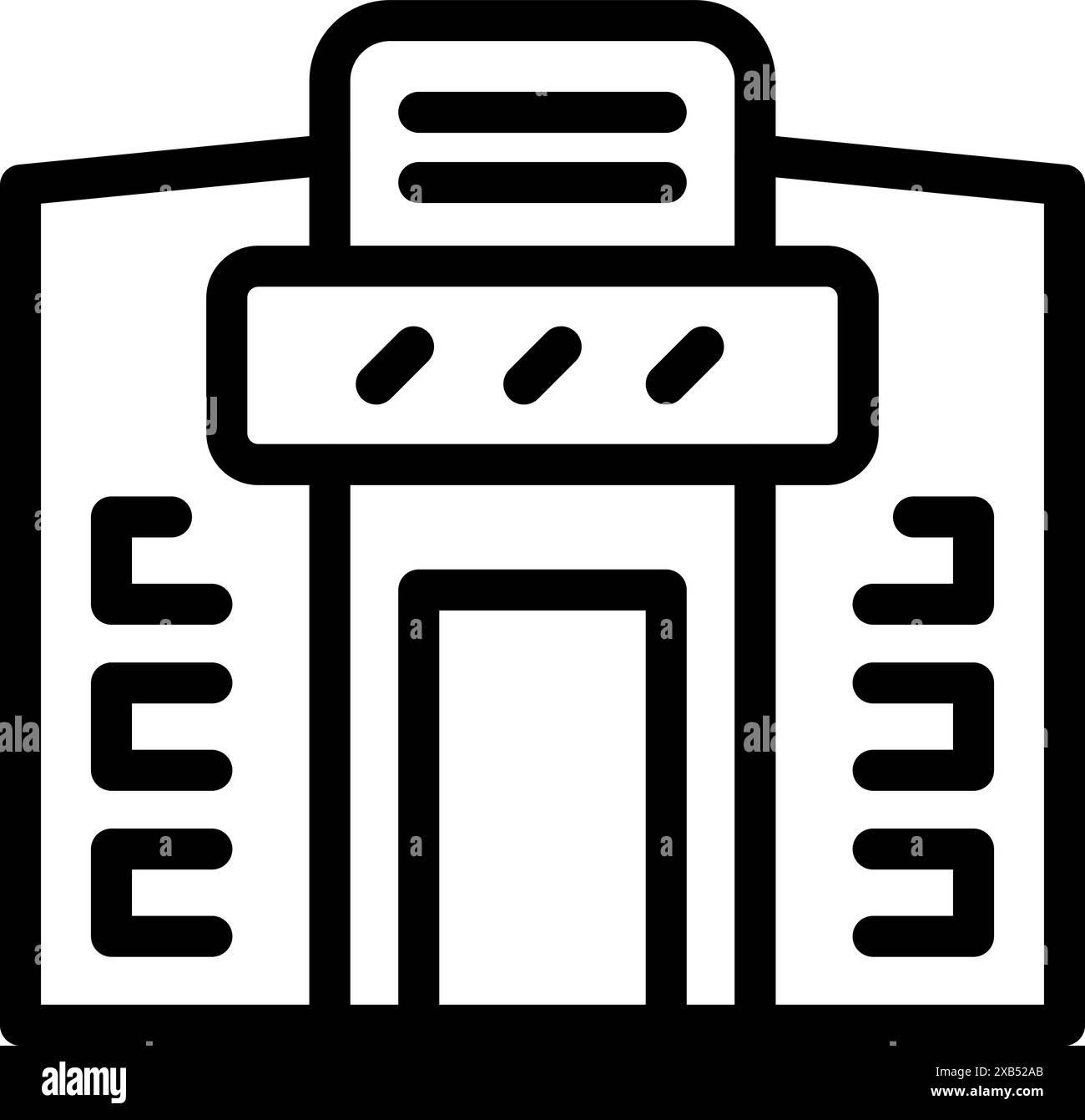 Modern building facade line icon representing contemporary architecture ...