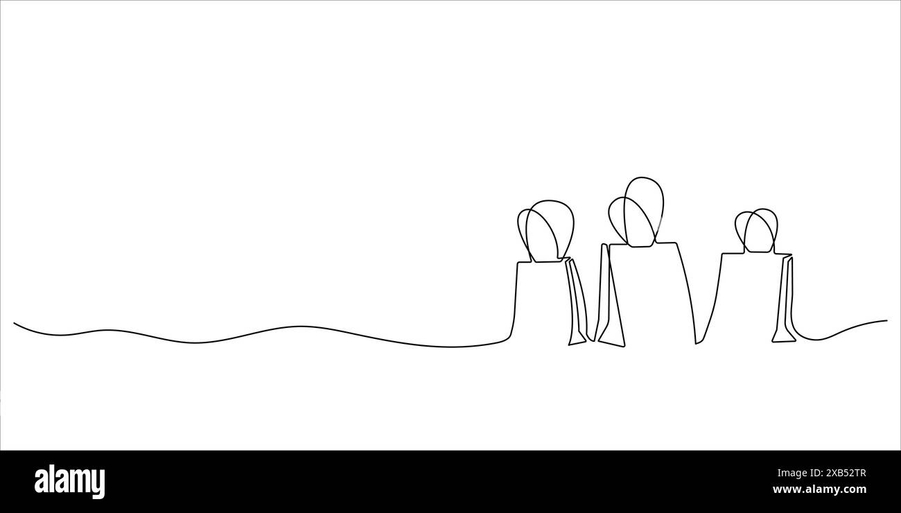 Continuous one line drawing of bags on white background. Paper bags ...