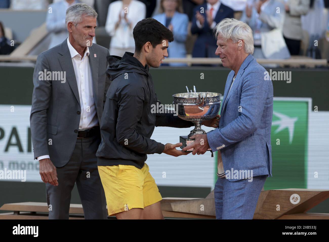 President of French Tennis Federation FFT Gilles Moretton, winner ...