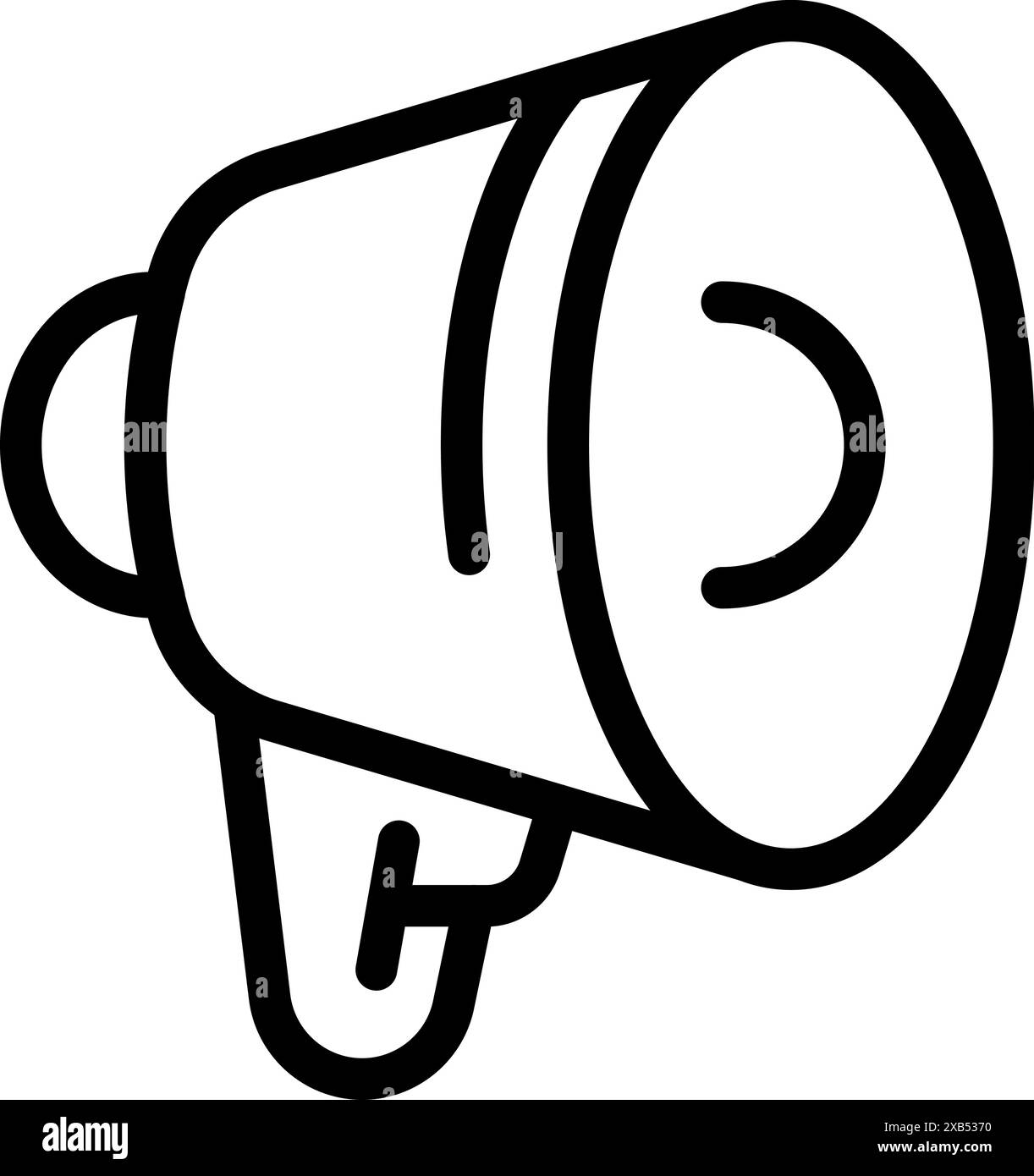Simple line art illustration of a megaphone, often used for making ...