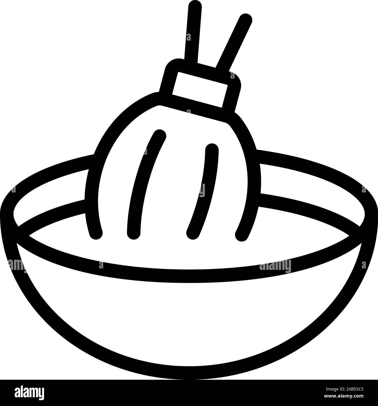 Simple line art icon of a matcha whisk in a bowl, perfect for ...
