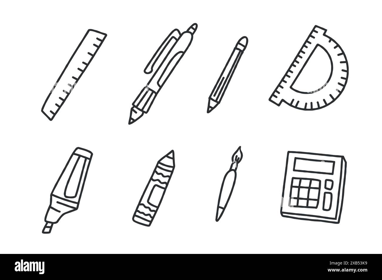 Set vector collection of office supplies. A set of school or office ...