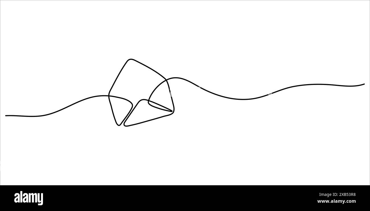 One line paper envelope. Email message, letter, sending illustration ...