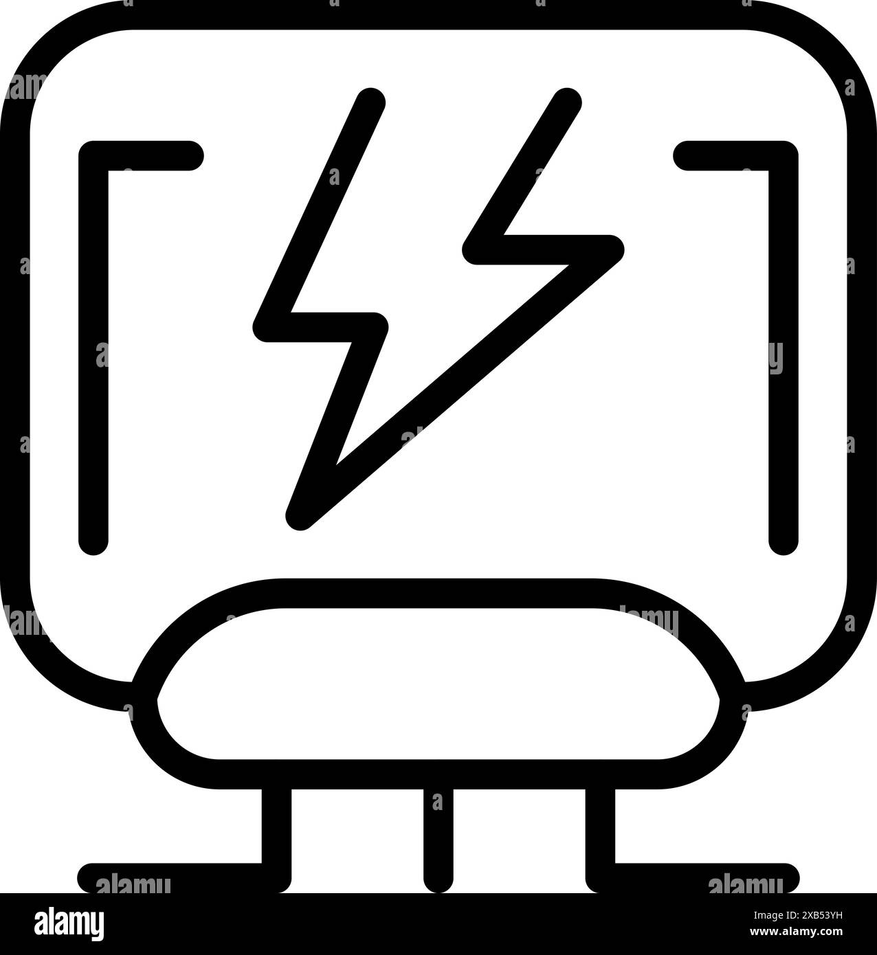 Line icon of a charging station, symbolizing the transition to electric ...