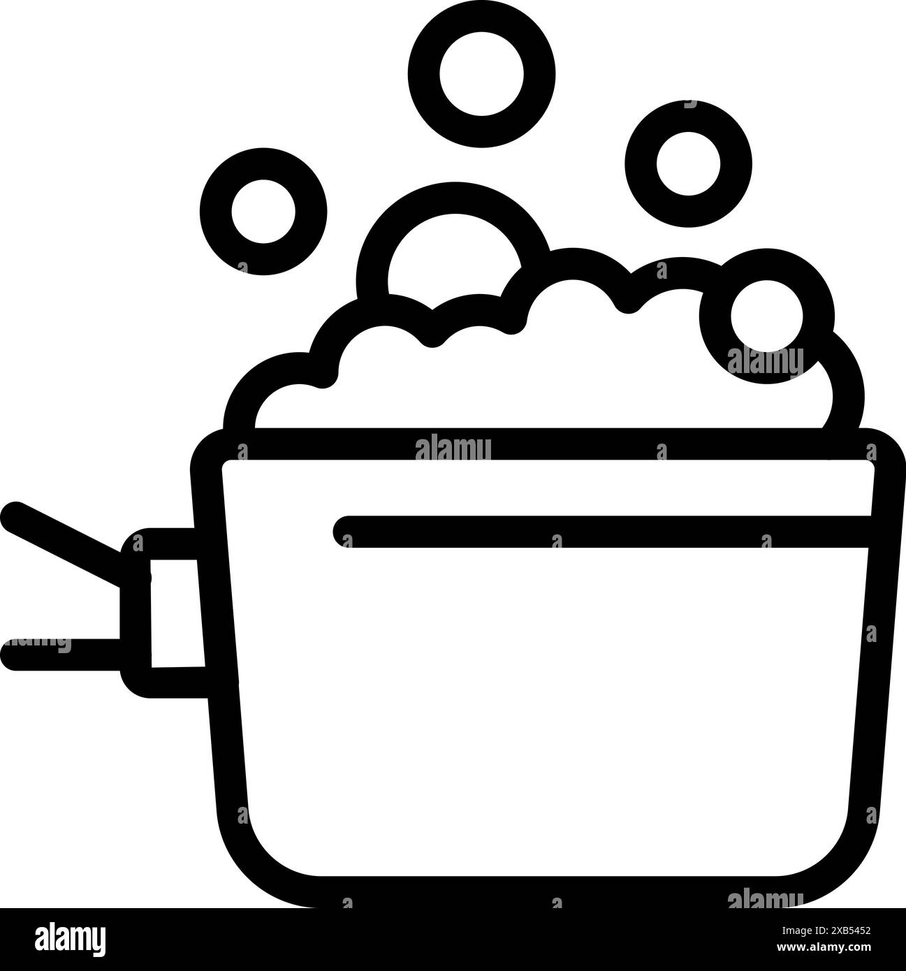 Black outline icon of an electric steamer making steam for cooking food ...