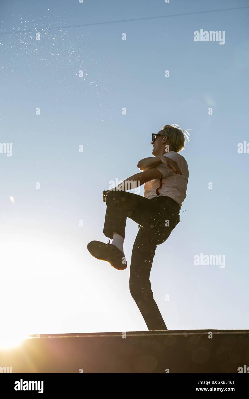 Felix Brummer/Kummer Gesang während des Auftritts der deutschen Rap ...