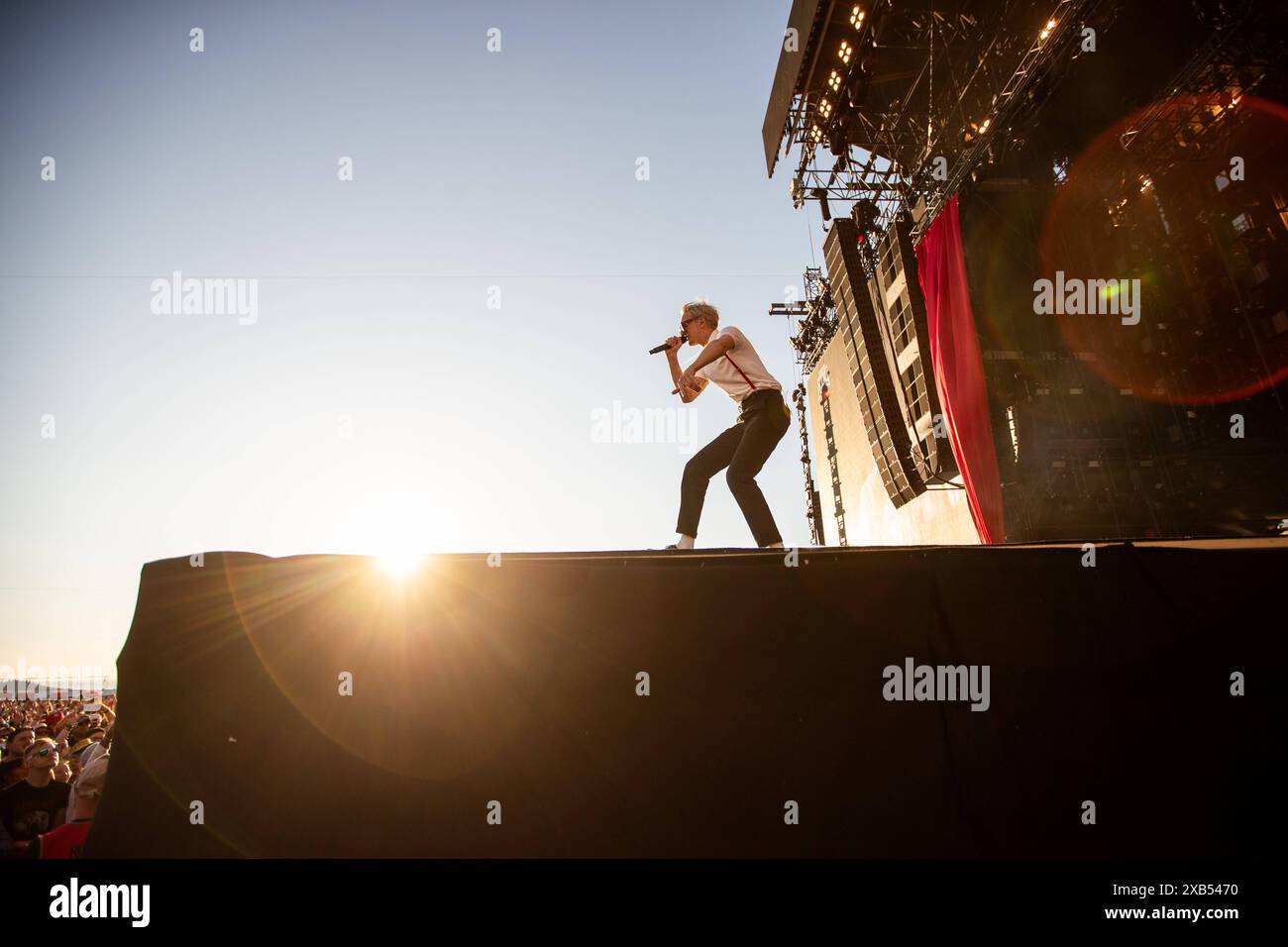 Felix Brummer/Kummer Gesang während des Auftritts der deutschen Rap ...
