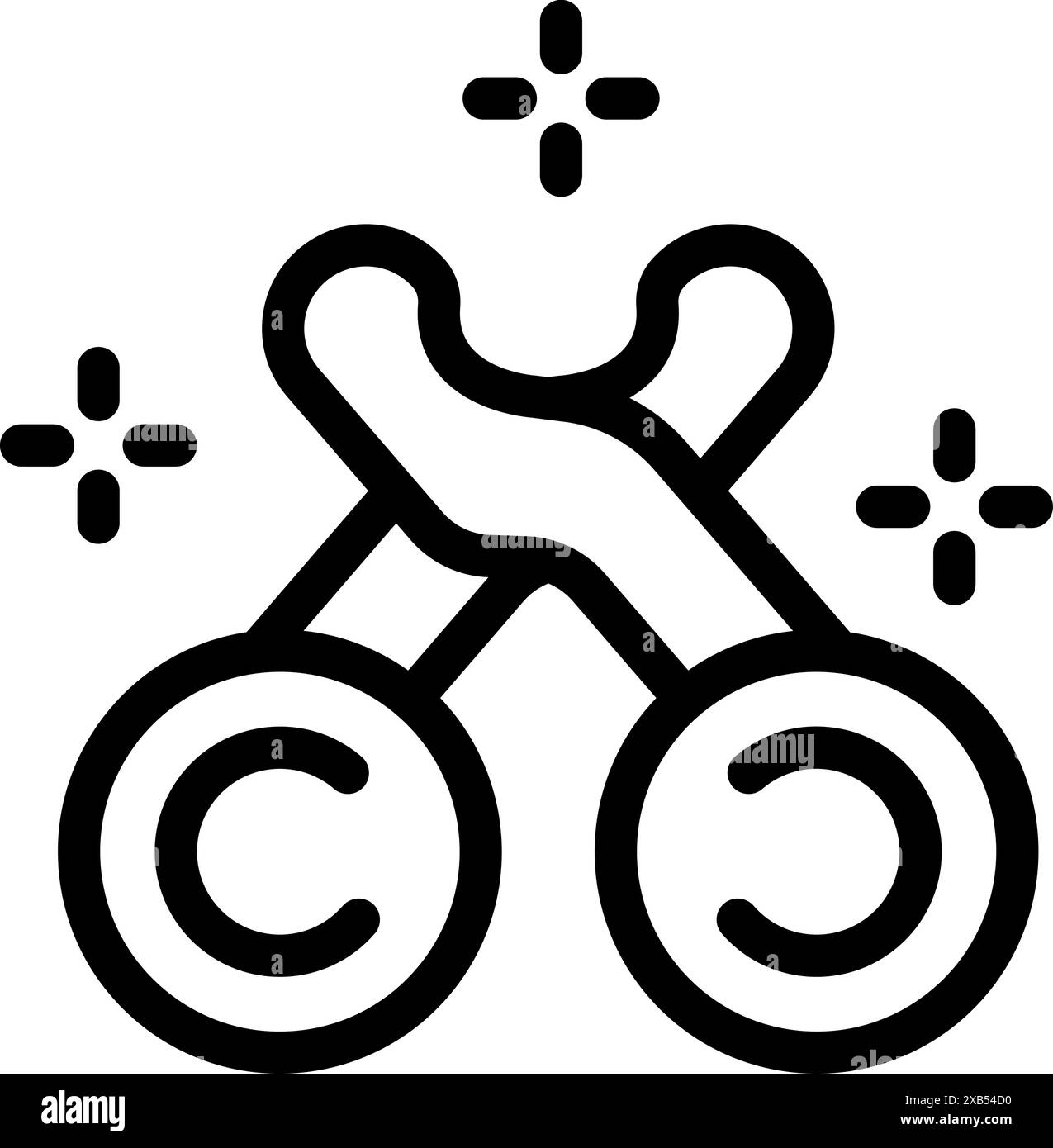 Line art illustration of two copyright symbols linked together ...