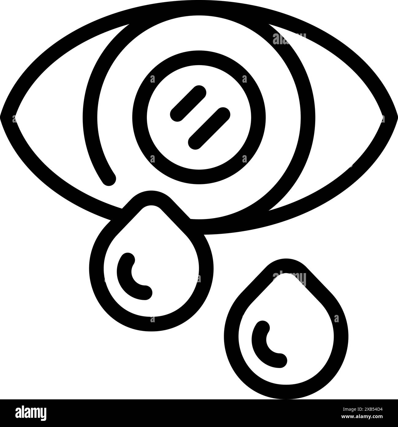 Simple line drawing of an eye with teardrops falling, conveying a sense ...