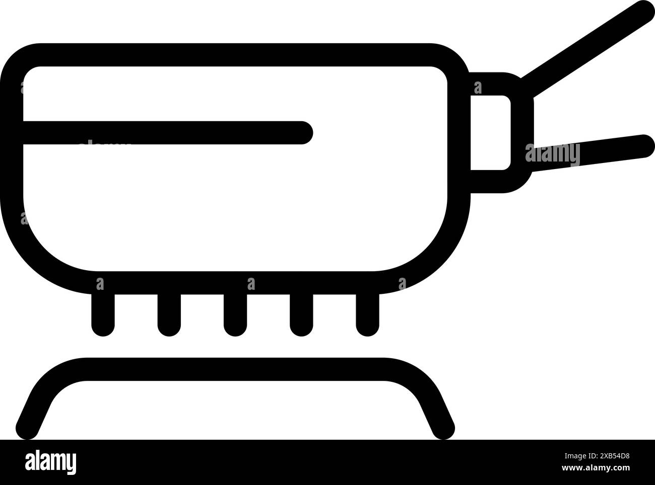 Black line icon of a router providing a wireless signal for a fast ...