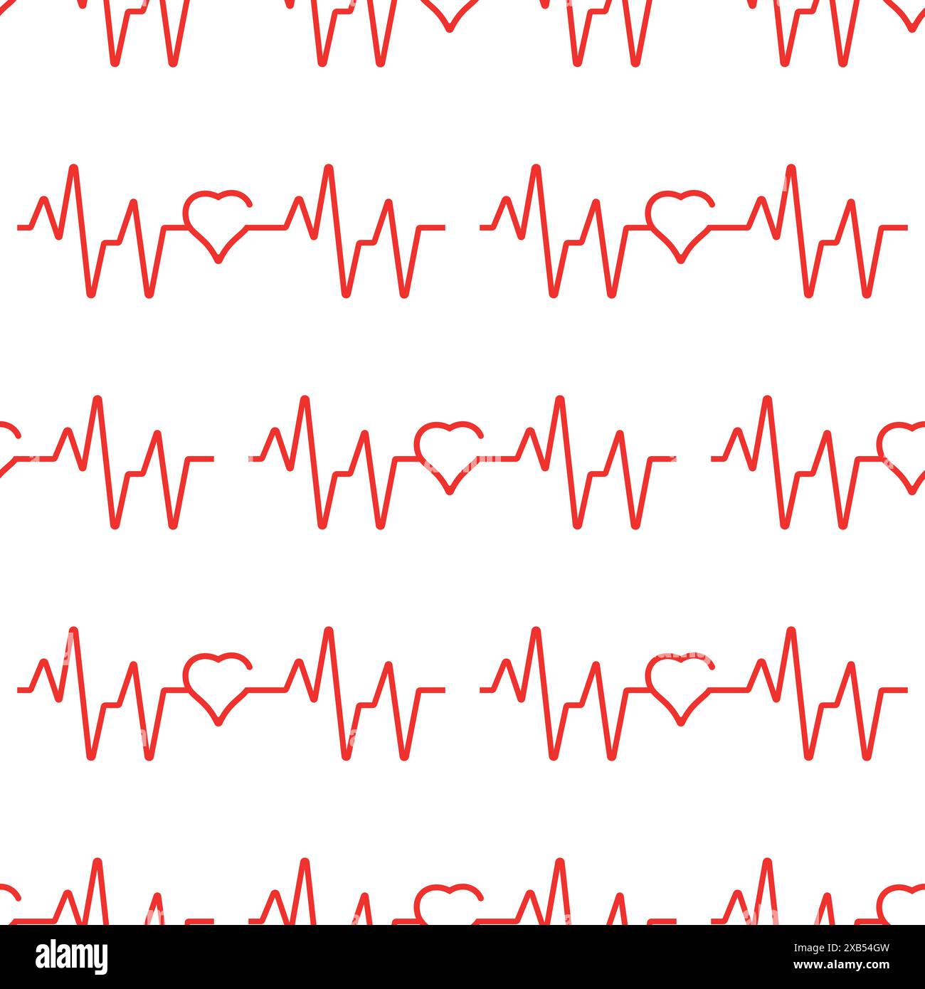 Seamless vector pattern with rhythm heart. Abstract love symbol ...