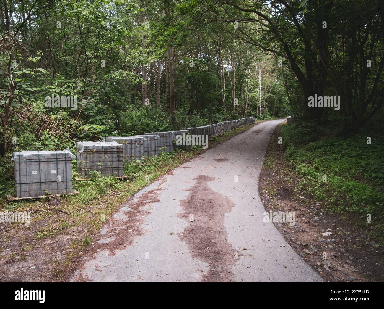 a new path is built with paving stones Stock Photo - Alamy